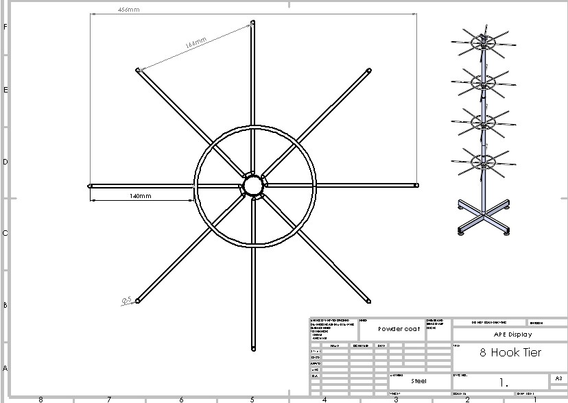 CUSTOM +, Tiered, Rotating Hook Stand
