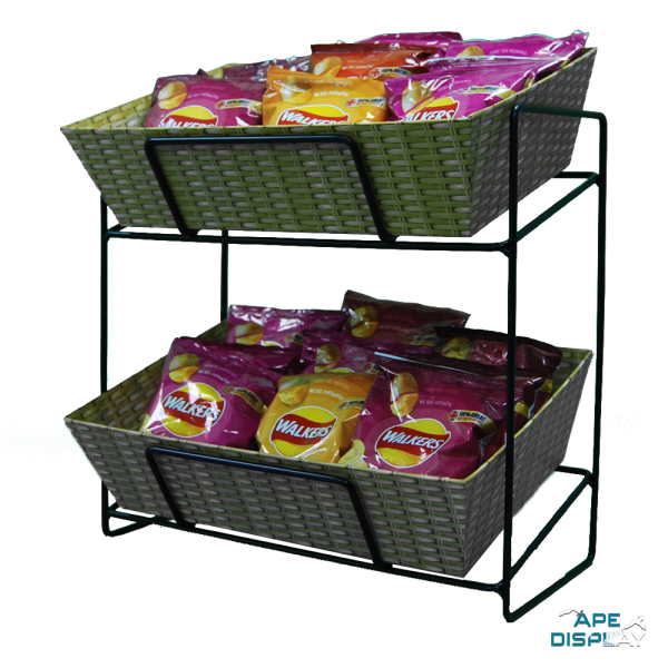 2 Tier Unit With Printed Baskets - 400mm (K182) | K182