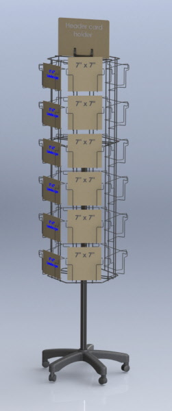 7 x 7 Rotating Floor Card Stand 36 Pockets (K57)